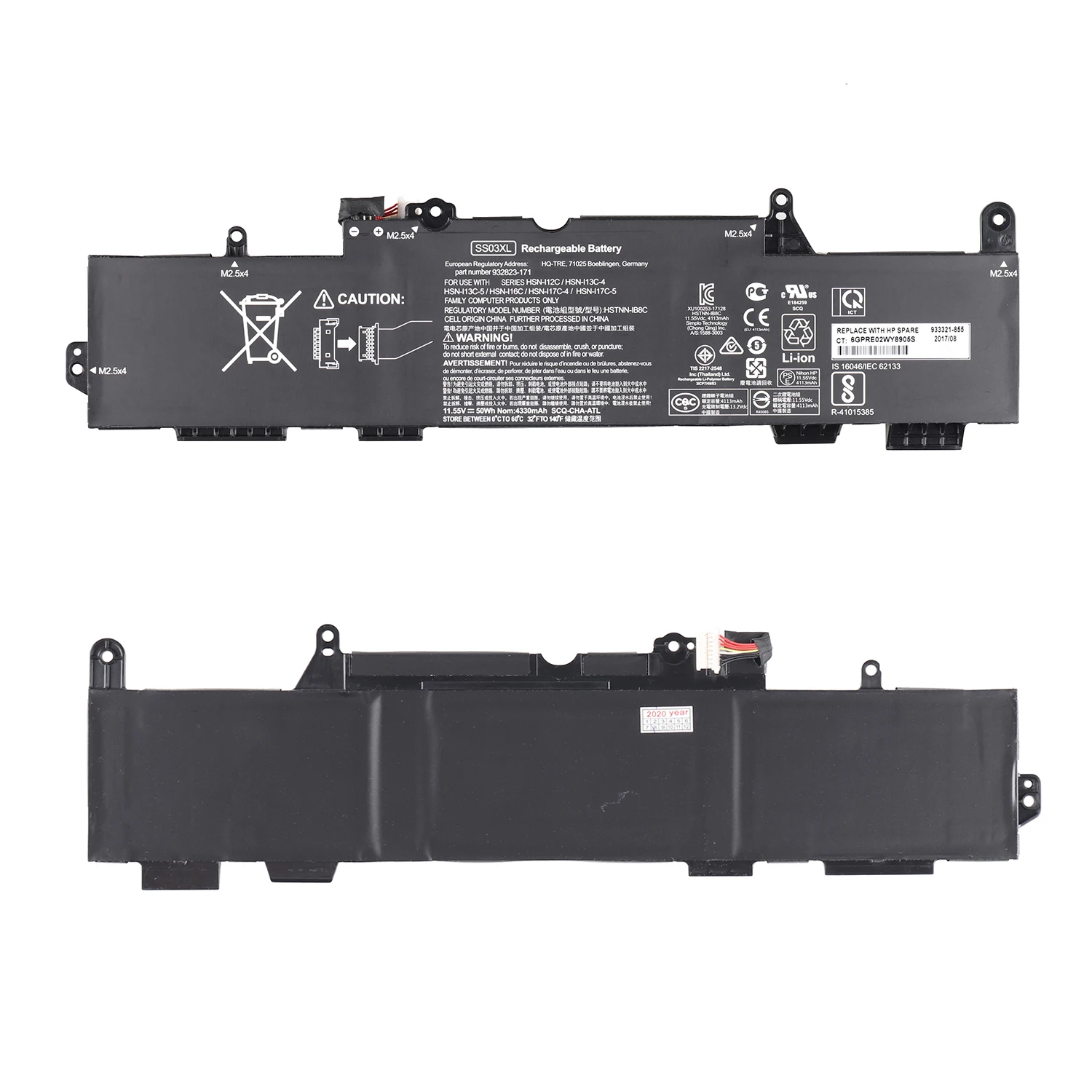 Brand New 11.55V 50Wh SS03XL Lithium Laptop Battery for HP EliteBook ...