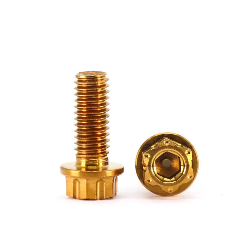 Gr2 Gold Bolts M5 M6 M8 Titanium Alloy Hinge Boltsflang Custom Serrated ...