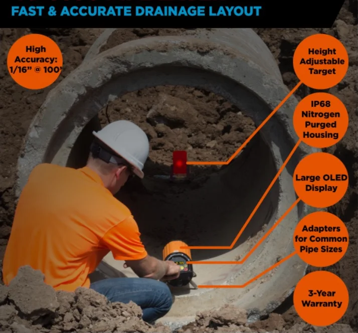 Red Beam Dot LCD Pipe Laser - Industrial Grade Precision