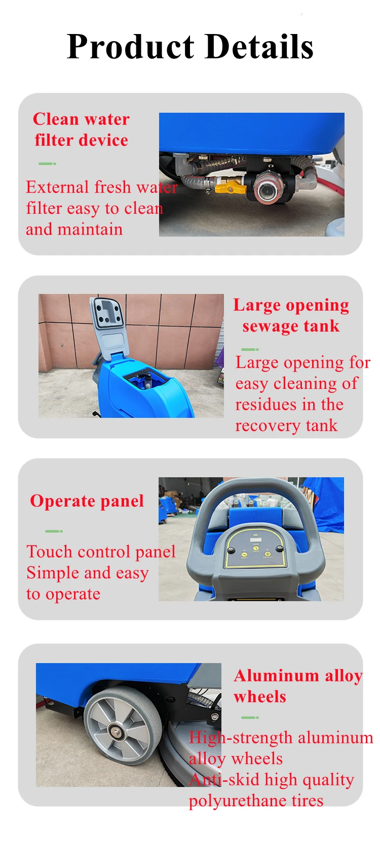 Hand Push Floor Mopping Machine Clean Electric Scrubber Commercial ...