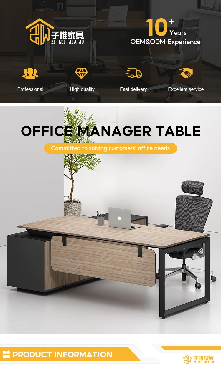 L Shape Director Table With Drawer With Side Table Office - Buy Modern ...