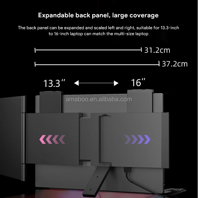 14 Inch Ultra-Narrow Bezel Dual Screen Portable LCD Monitor Multi-Touch ...