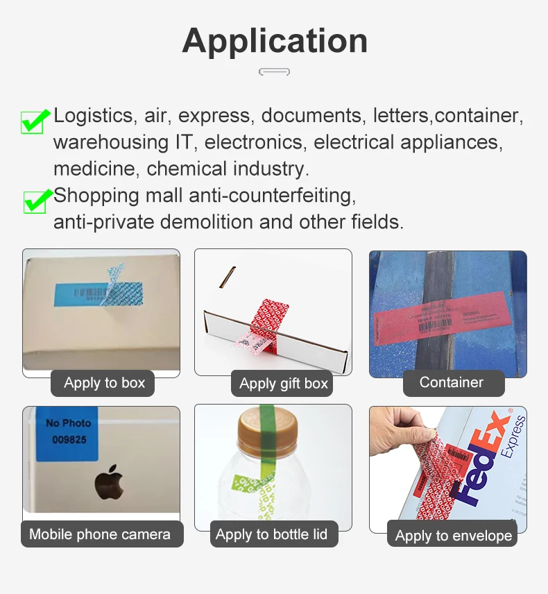 Customized Total Transfer Tamper Evident Sticker Self Seal Void ...