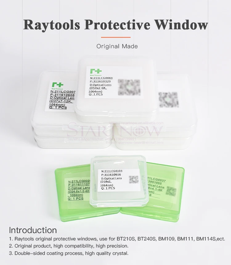 Raytools Optical Lens Original Laser Protective Window 27.9x4.1mm 37x7 ...