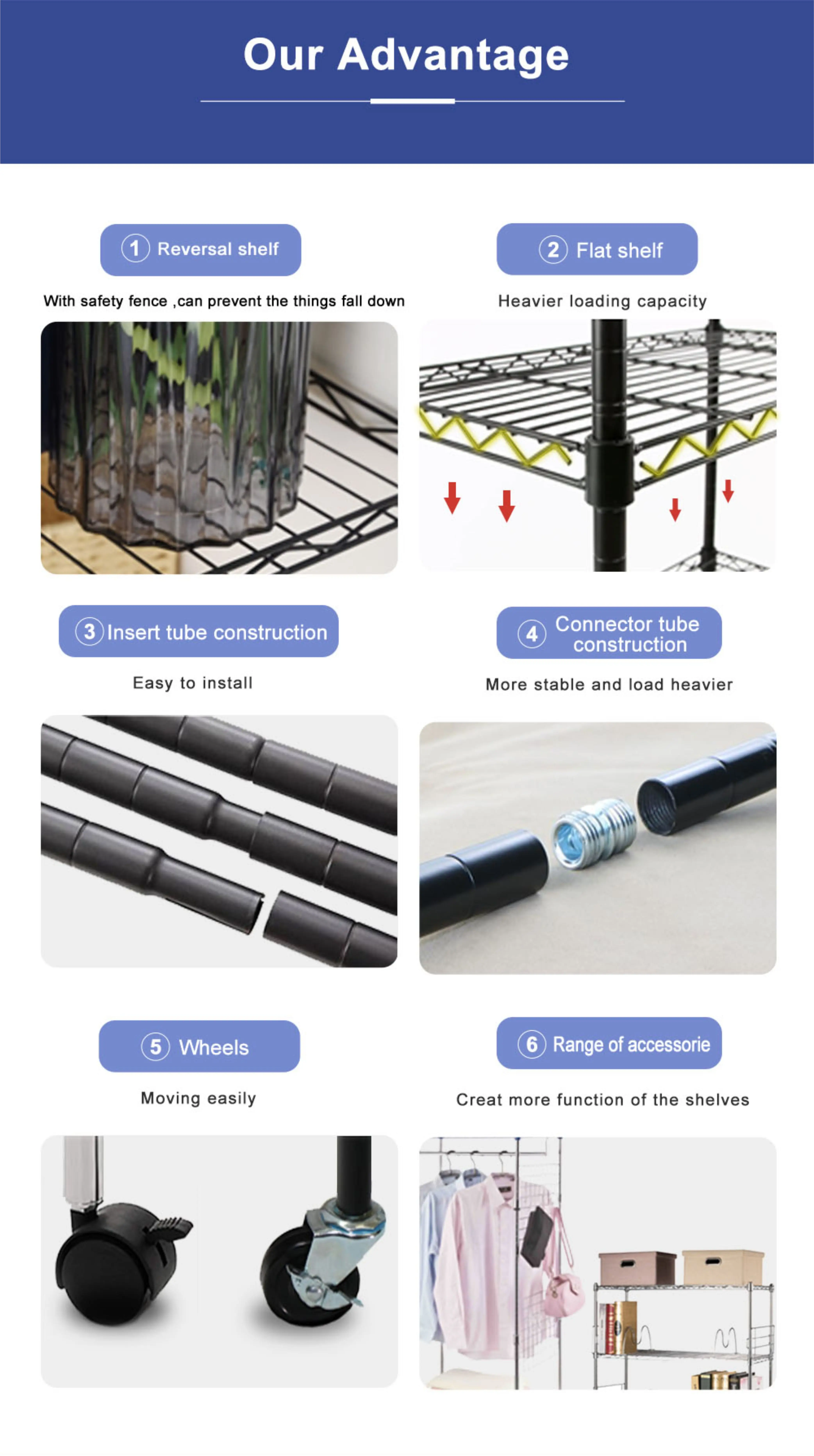 Chrome Wire Shelving Garment Rail Rolling Clothing Garment Rack ...