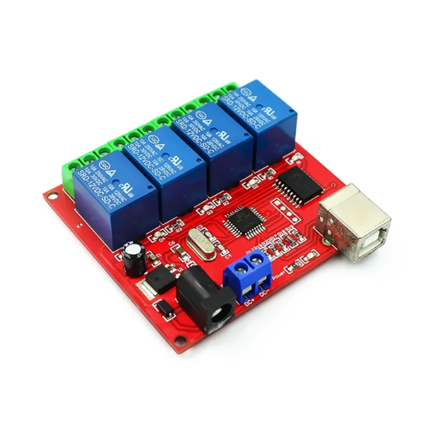 4 Channel 4CH 4 Way DC 5V 12V USB Relay Module Programmable Computer PC ...