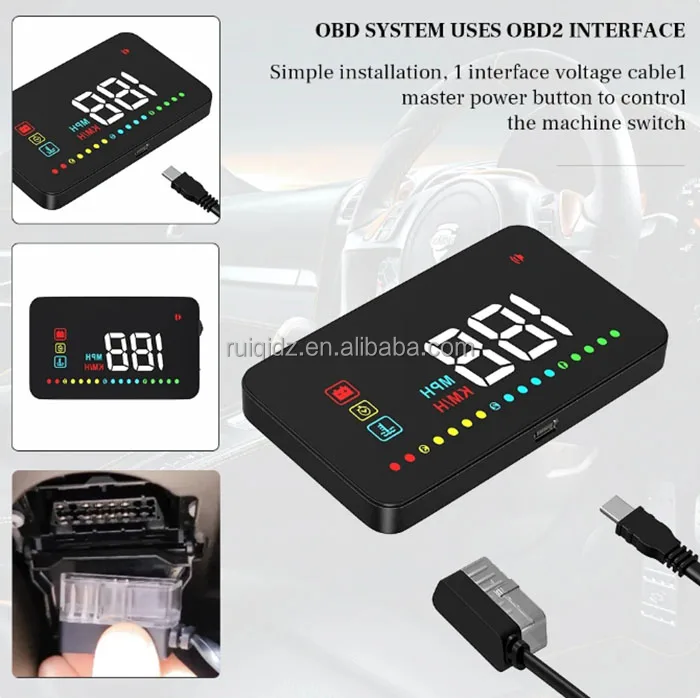 A200 HUD OBD2 Display Auto Digital Car Speedometer Head up Display ...