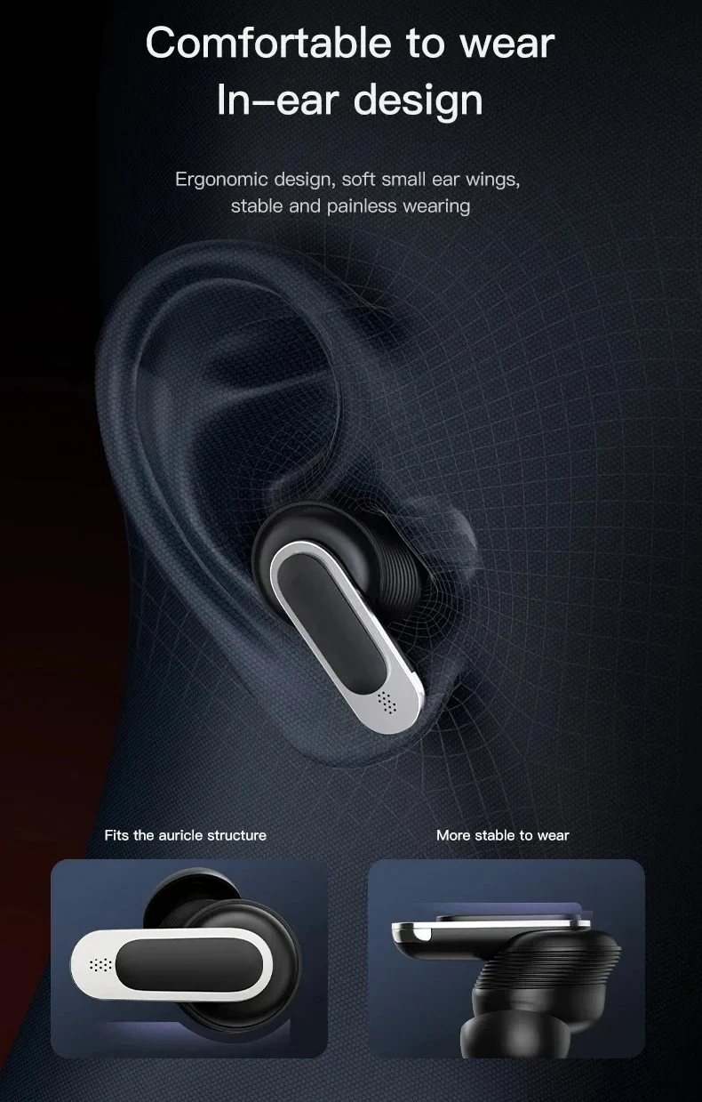 V8 Tour Pro 2 TWS LCD Touch Screen Earphones - ANC Game Buds