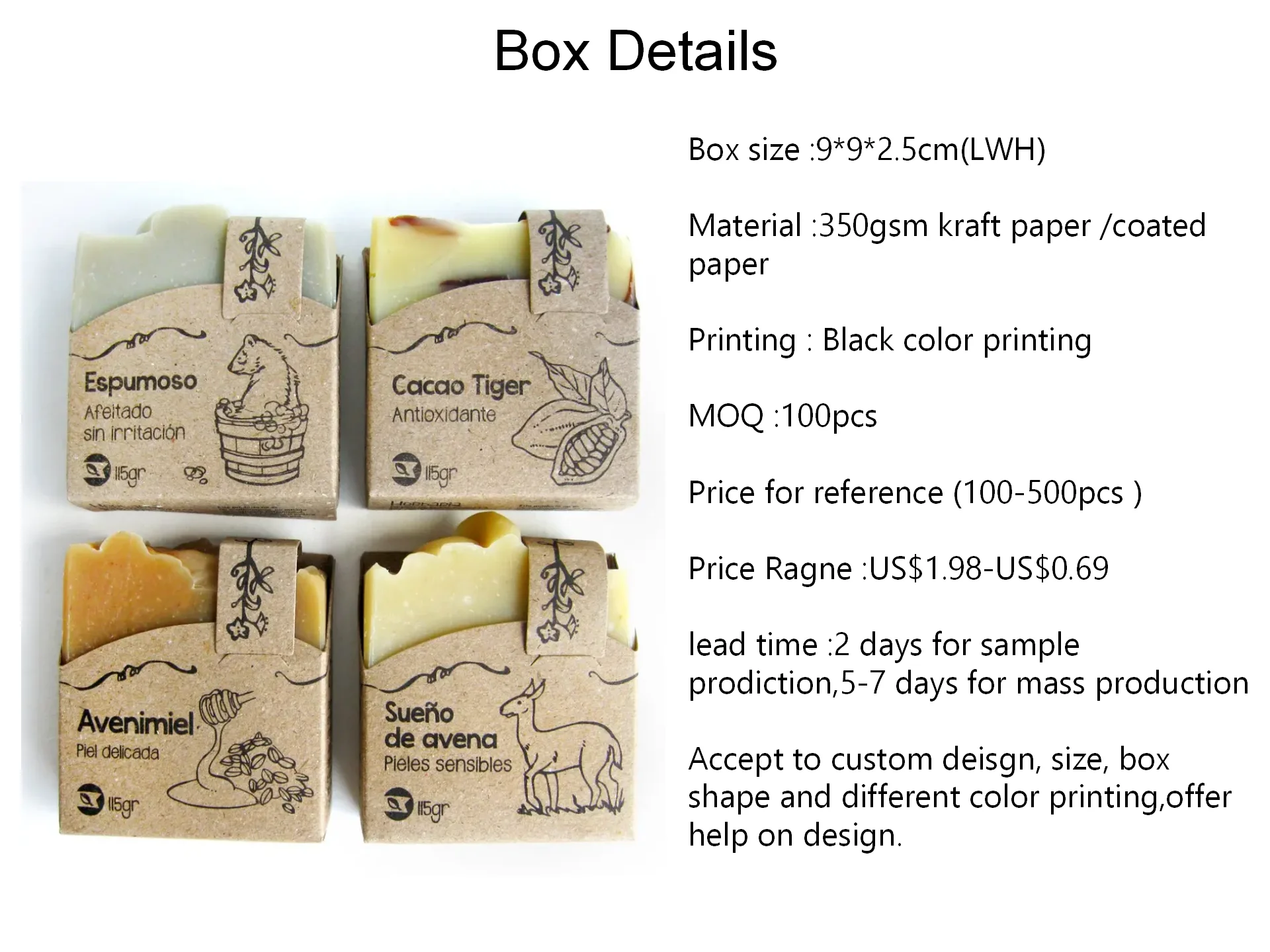 Custom Packaging Design - Degradable Recyclable Soap Boxes