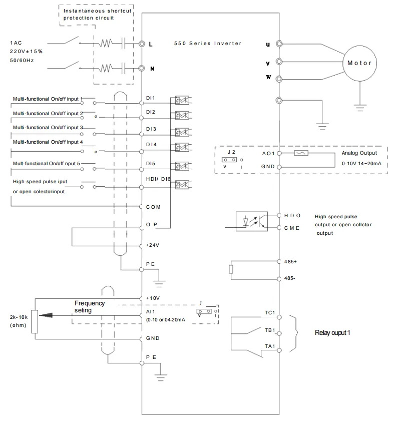 550 Series VFD Motor Controller Custom Vector Control 0.4kva 5.5-7.5hp ...
