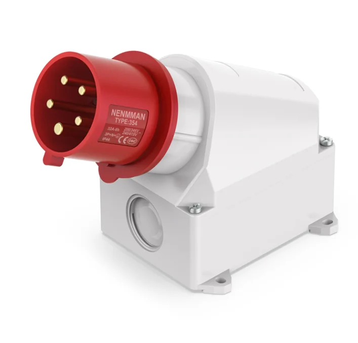 32A 400V IP44 CEE/IEC Industrial Electrical Appliance Five Pin Wall ...