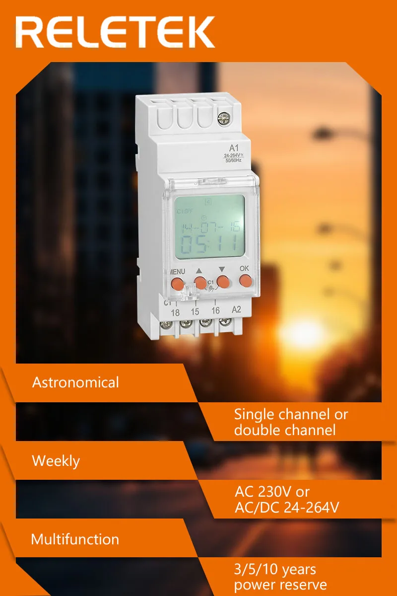 RELETEK Programmable Digital Timer Multifunction Time Switch LCD ...