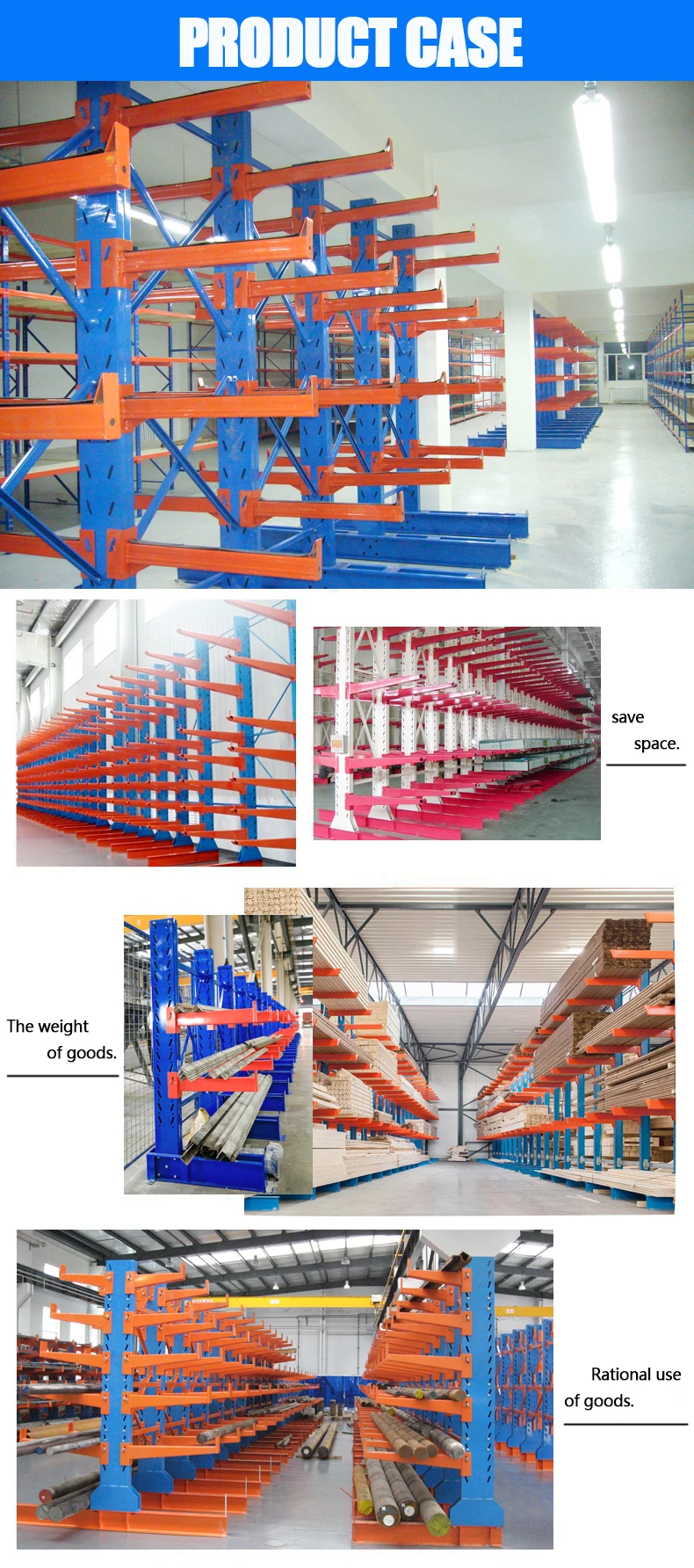 Double Side Arm Steel Warehouse Shelf - Heavy Duty Racks