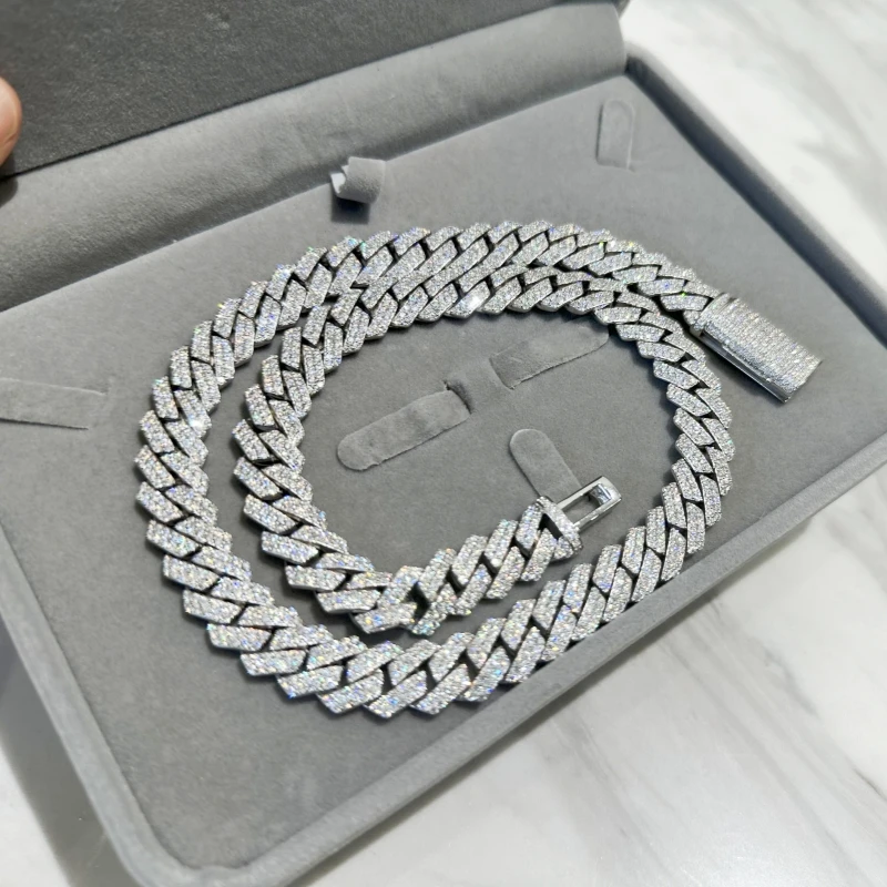 Double Row Cuban Link Chain 10mm 12mm With Custom Vvs Moissanite Big ...