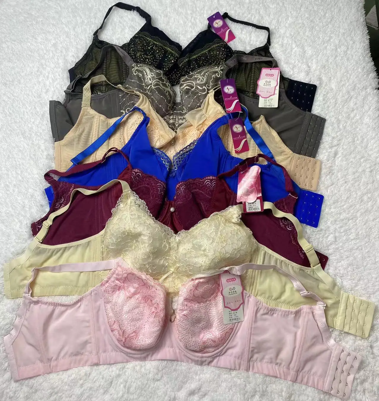 Low Price Inventory Clearance Mixed Lace Bra No Padded Women's High ...