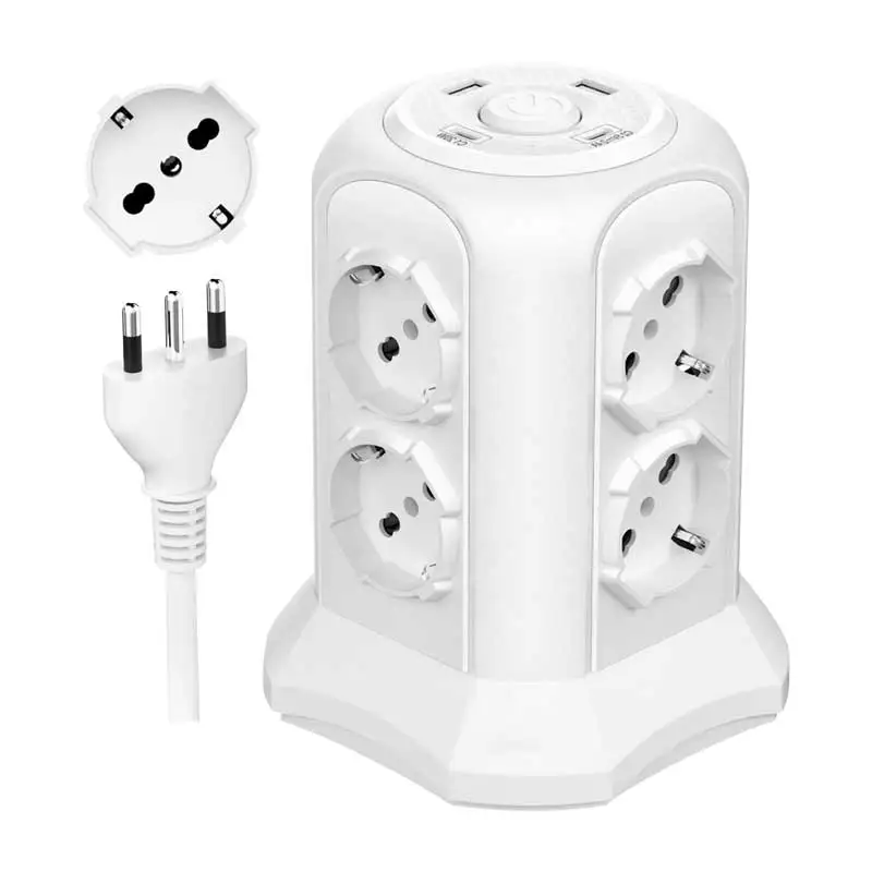 Oswell Italian Tower Power Strip Double Type-c Ports 220-250v 16a With ...