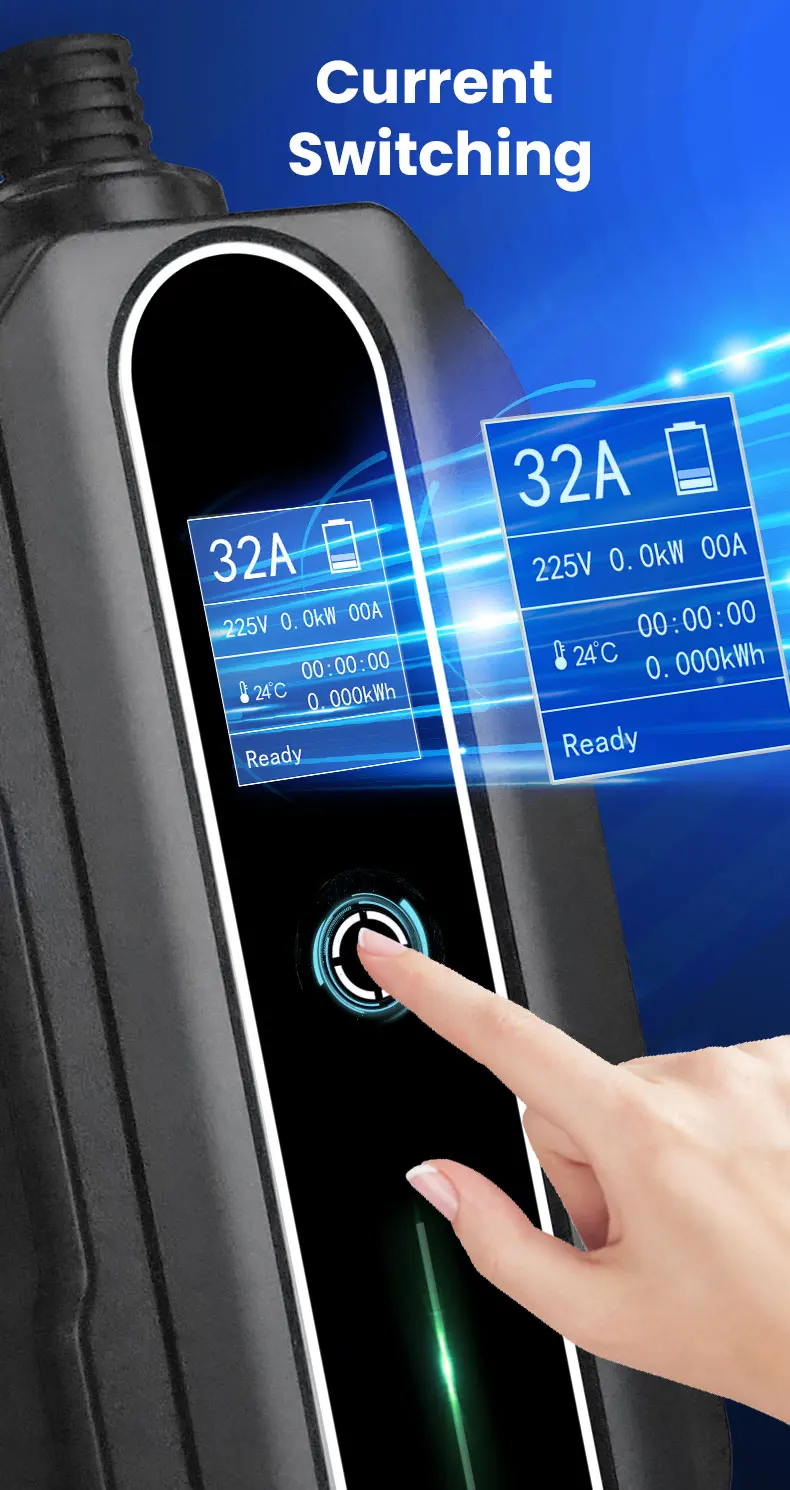 Type 1 Portable Ev Charger Current Switching 32a Electric Car Charger For Electric Vehicle - Buy ...