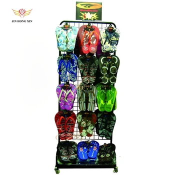 Customized Flooring Metal Display Stand Hanging Slipper Flip Flops ...