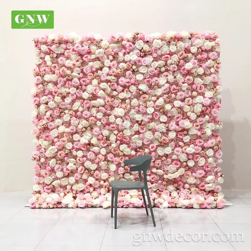 Customized Pink Faux Flower Wall Backdrop for Events