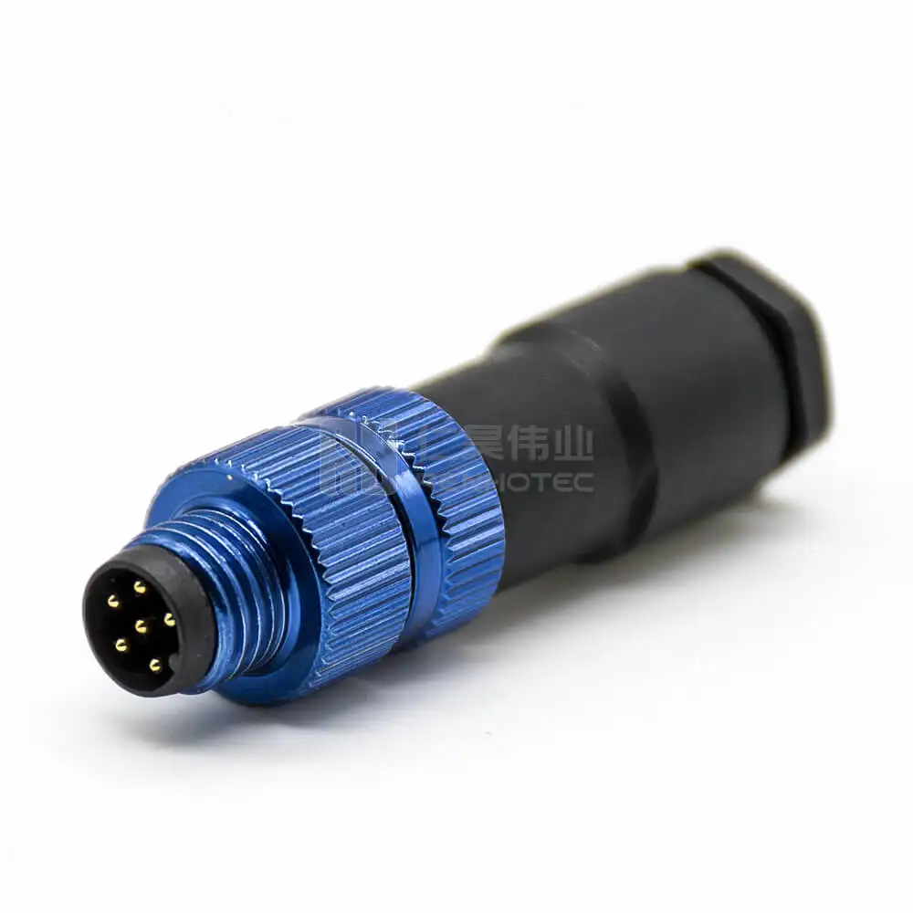 M8 Waterproof Connector 6pin Male Straight Plug Solder Type For Cable Circular Assembly - Buy M8 ...