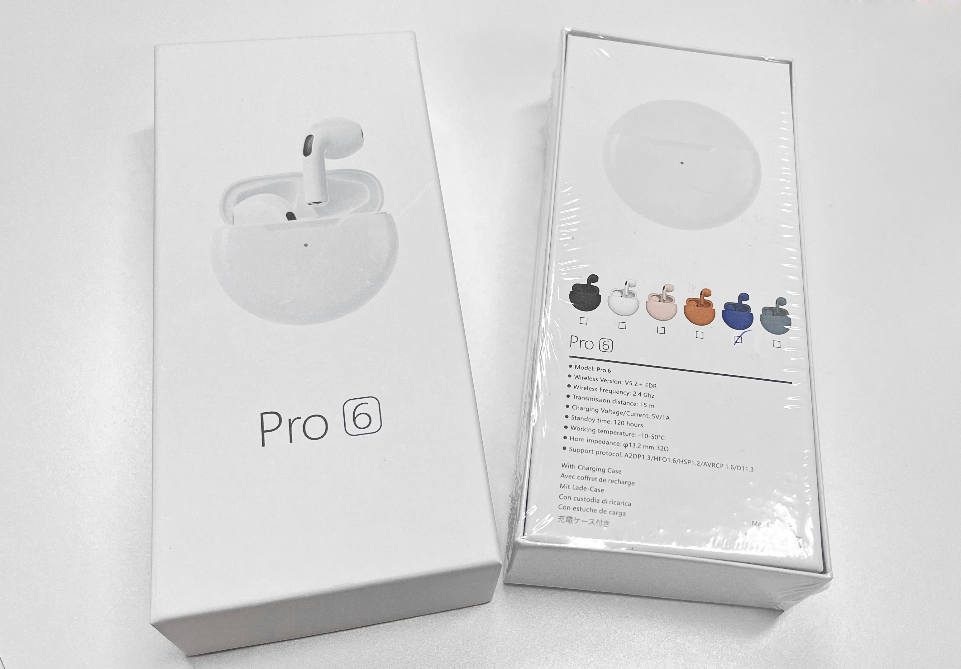 Pro6 Noise Cancelling Ear Buds 40h Dual Mic Call Pro 6 5 4 Wireless Tws ...