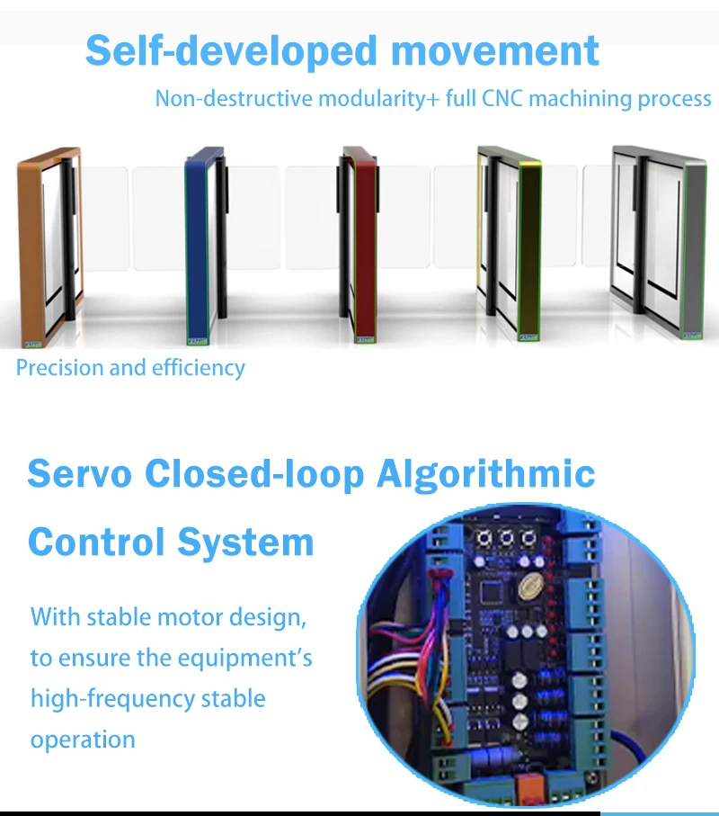 Luxury Premium Electronic Swing Turnstiles With Fast Speed Servo Motor ...