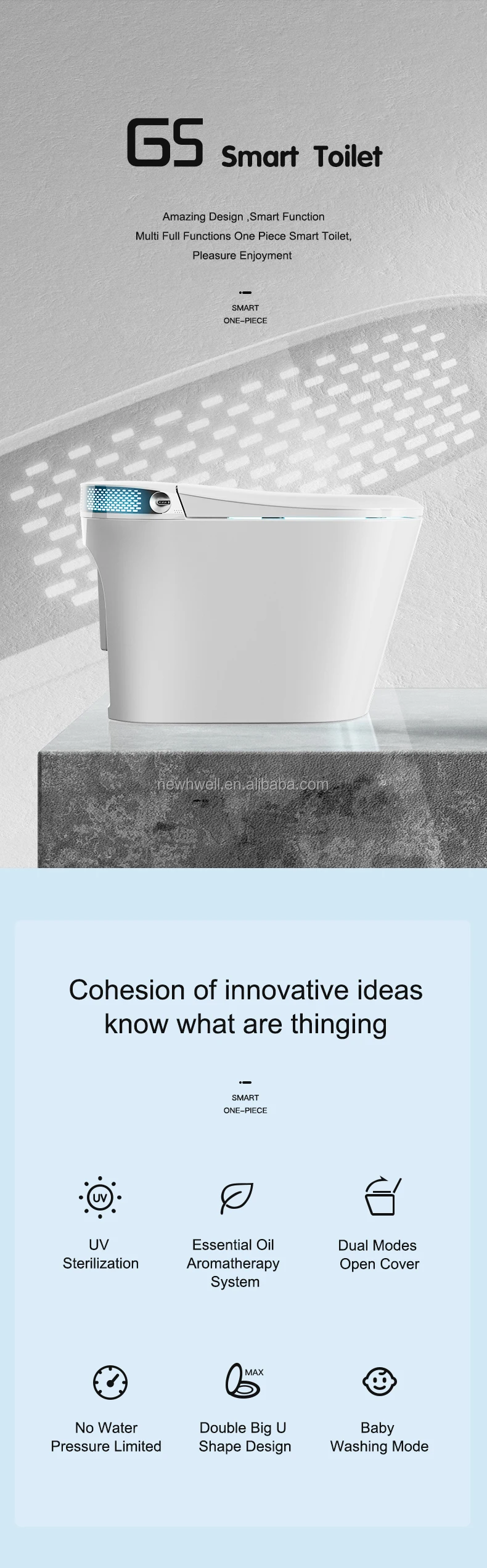 High Technic Voice Control Smart Toilet - Advanced Features