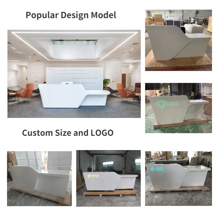 Modern Hotel Reception Desk with Adjustable Features & LED Light ...