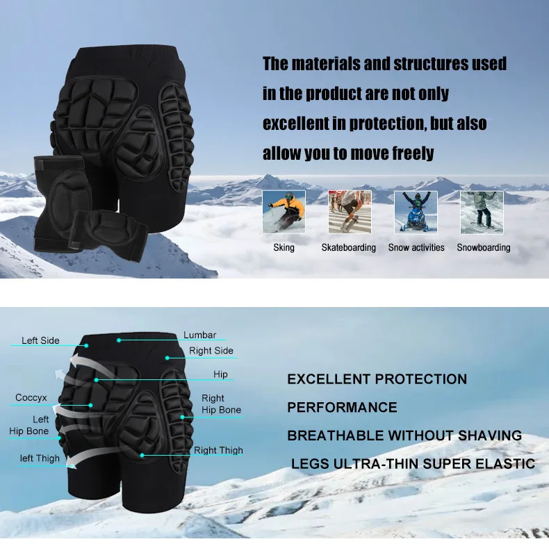 Winter Sports Ski Snowboard Outdoor Protective Gear 3d Thick Hip ...