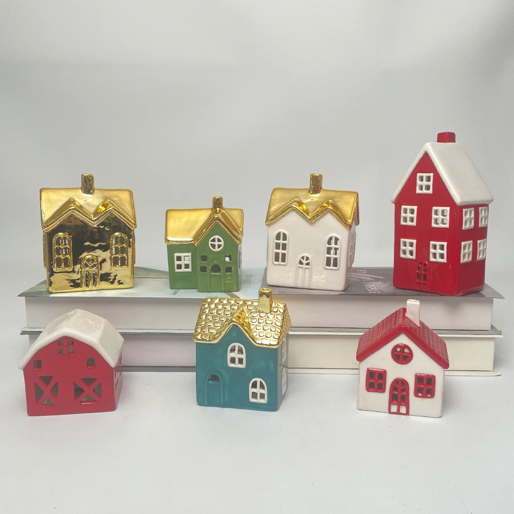 Led Lighted Ceramic Christmas Village Houses Ceramic Christmas House ...