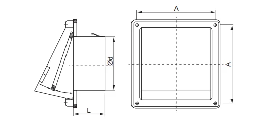 4 Inch Stainless Steel Square Ventilation Cushioned Non-return Flap ...
