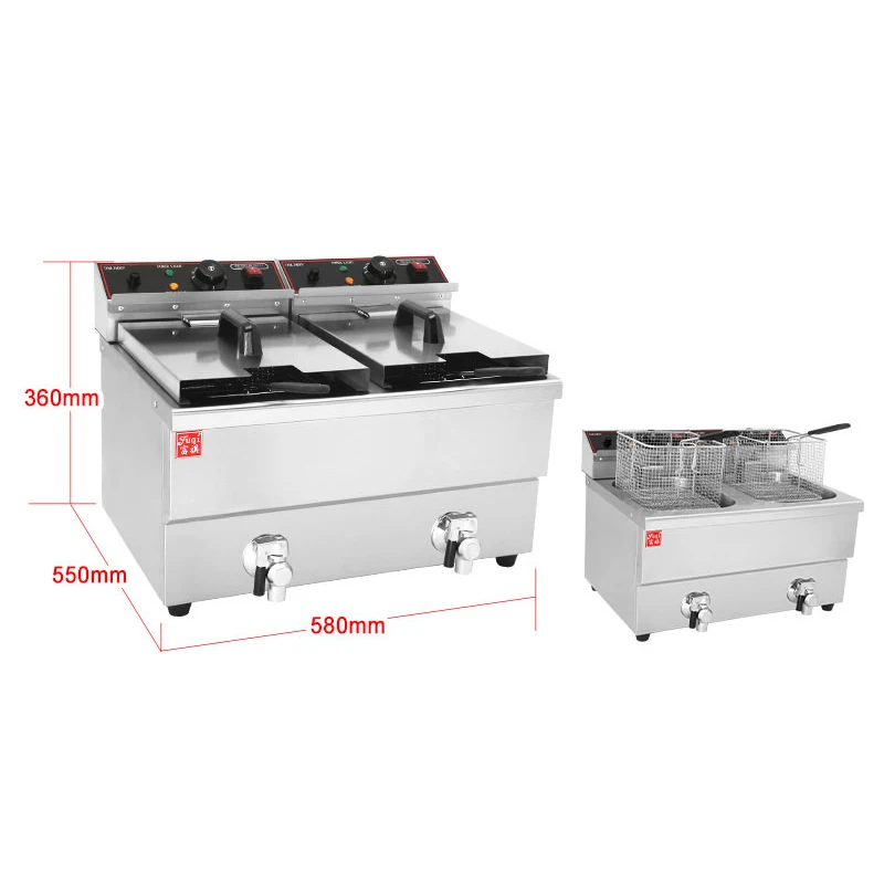 Fuqi 26L Electric Table Top Deep Fryer Stainless Steel Commercial ...