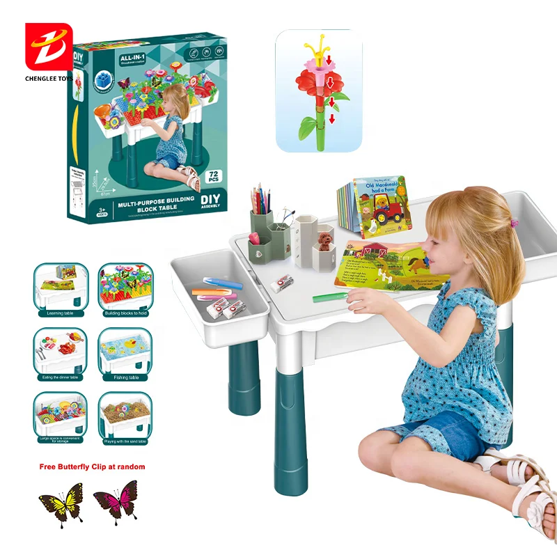 Multifunctional Learning Tables Kids Compatible Study Stacking Blocks ...