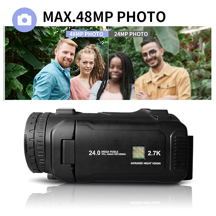 4 Inch IPS Touch Screen HD 2.7K Video Camera Camcorder