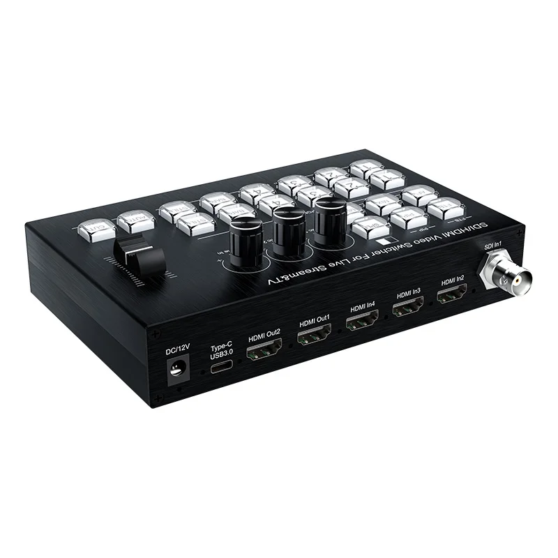 SOFLY SDI/HDMI Video Switcher for Live Streaming 4 in 2 Out