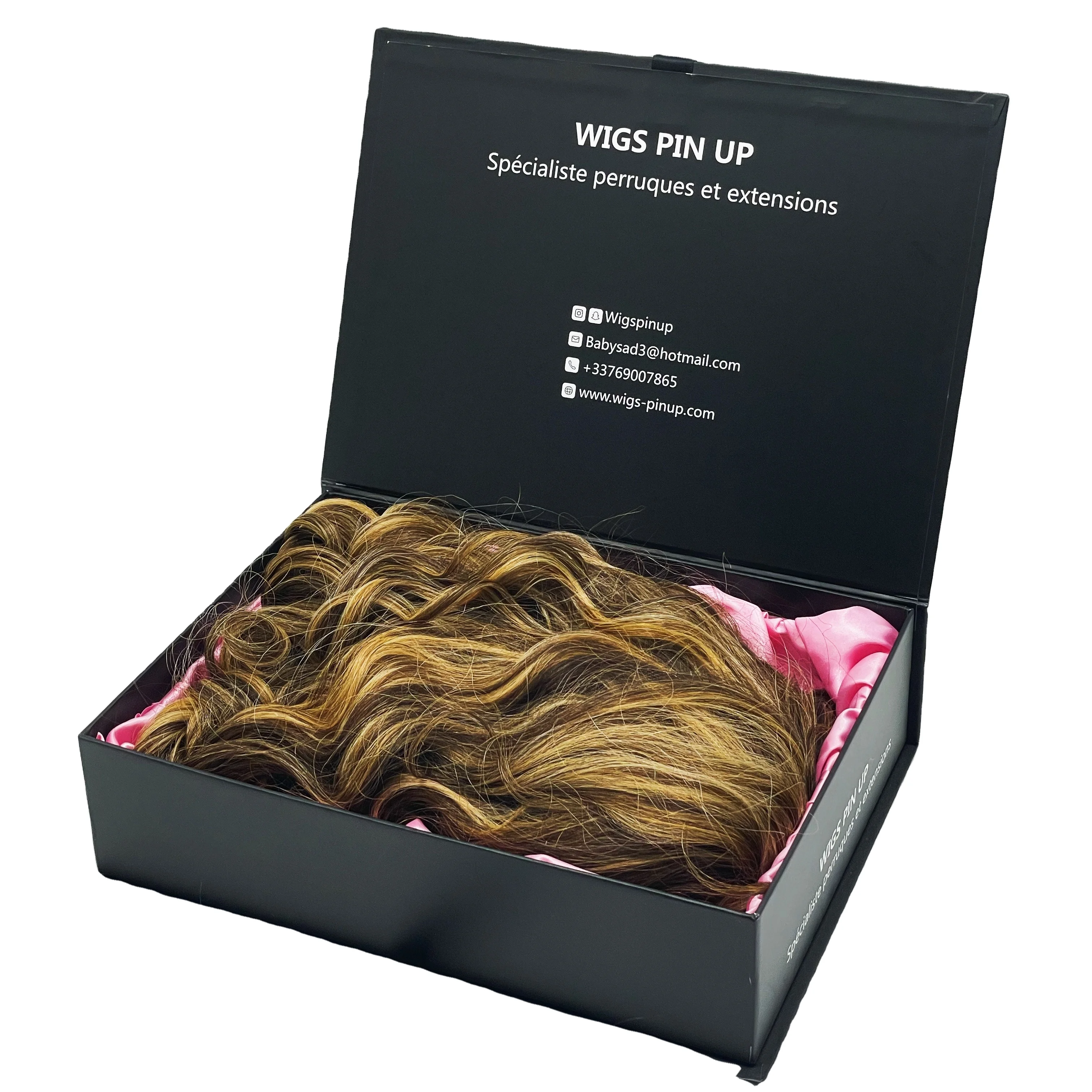 Custom Logo Luxury Rigid Cardboard Hair Extensions Wig Clothes ...