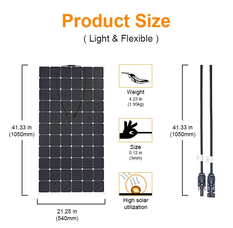 Oem 150w Rugged Mobile Flexible Solar Panel Super Thin Film Solar ...