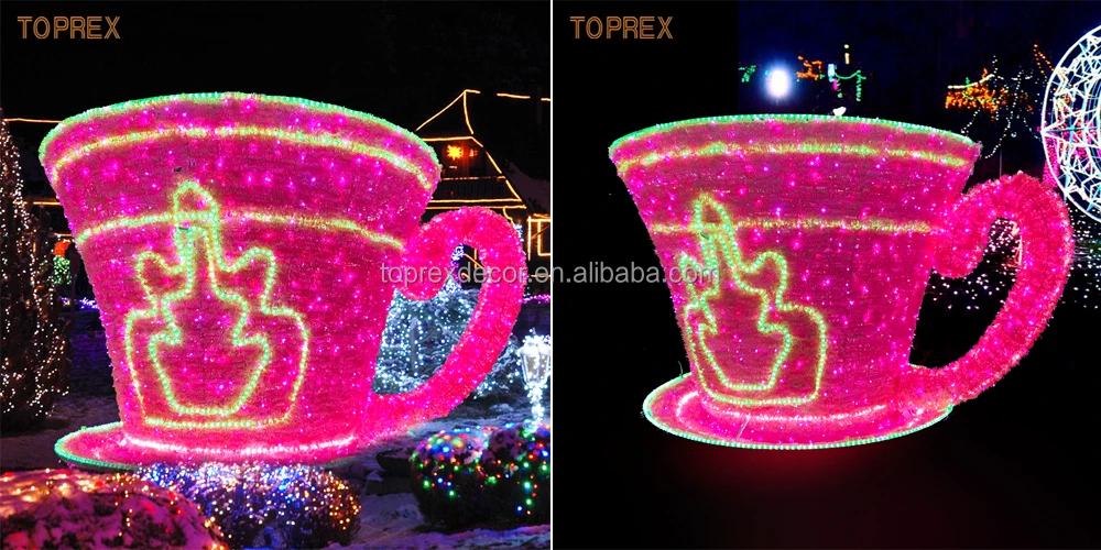 Toprex Custom Large Outdoor Christmas 3d Teacup Coffee Cup Shaped Led ...