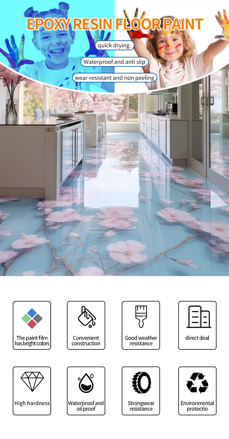 Epoxy Floor Coating - Durable, Anti-Slip, Clear Paint