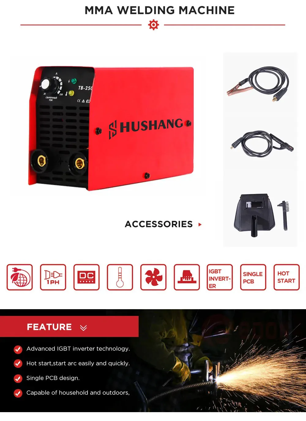 Single Phase Mini Portable 220V 100A DC Zx7 Electrode Stick Rod Arc ...