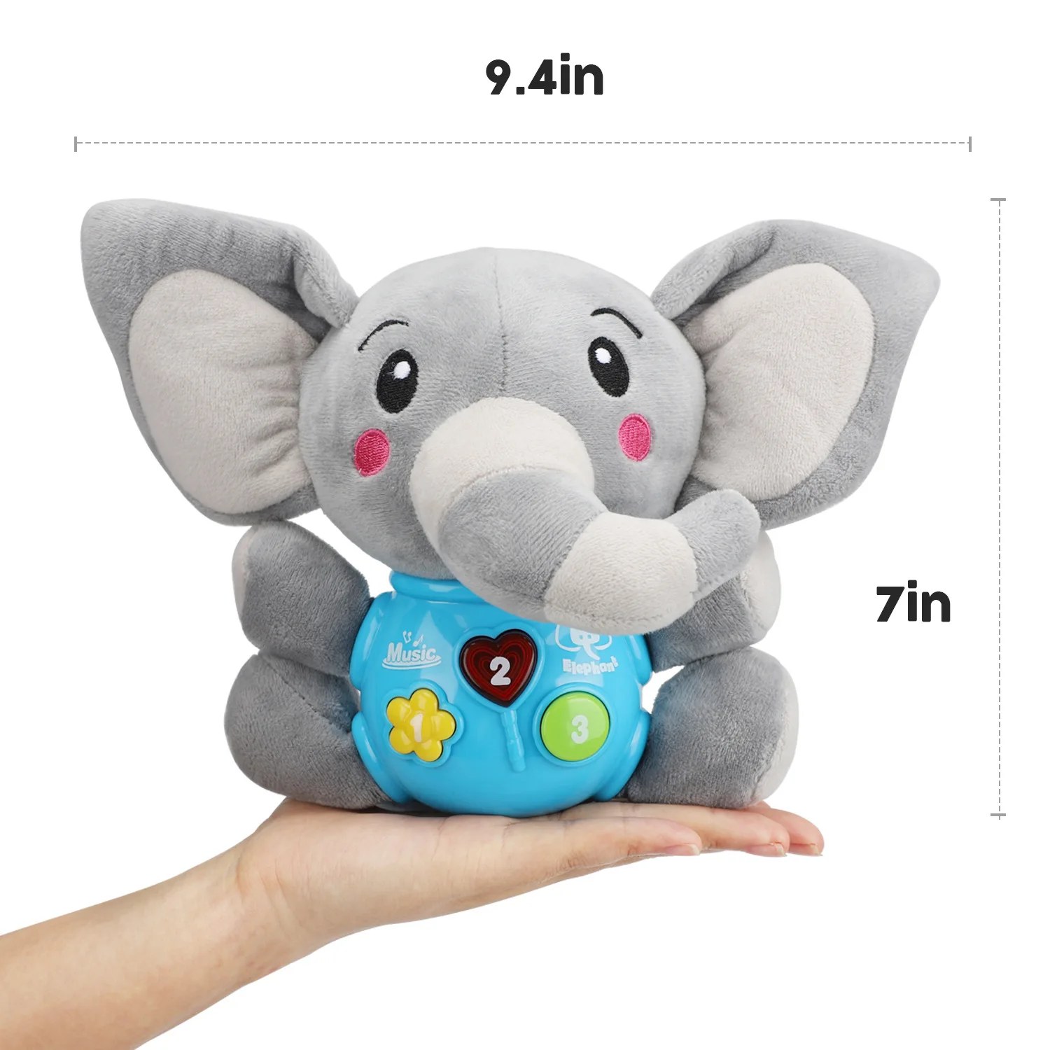 2023 Plush Elephant Music Baby Toys Cute Stuffed Animal Light up Baby ...