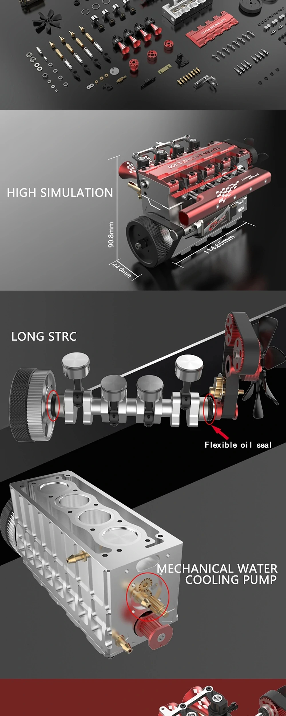 TOYAN Mini Engine DIY FS-L400 - 4 Stroke Methanol Engine