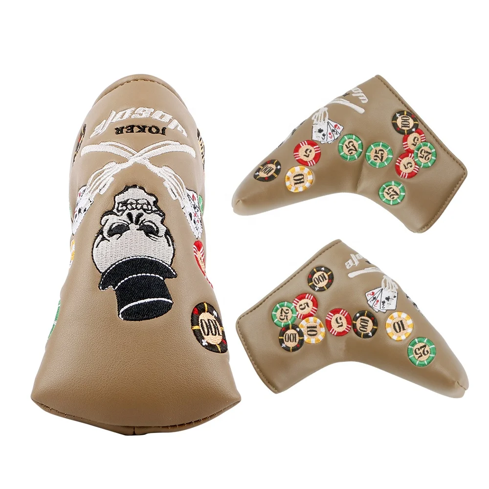 New Design Pu Leather Embroidery Golf Putter Headcover Golf Blade ...