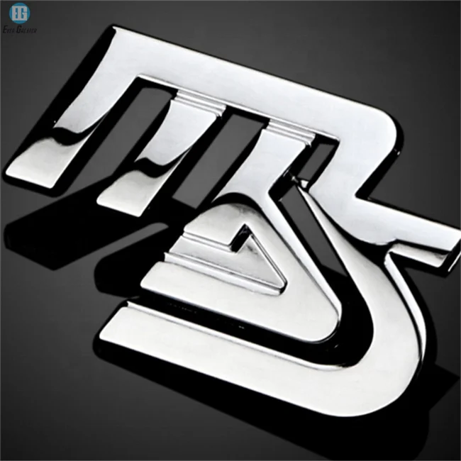 Customized Letter Emblem Motorcycle Car Emblems Shiny Metal Chrome ...