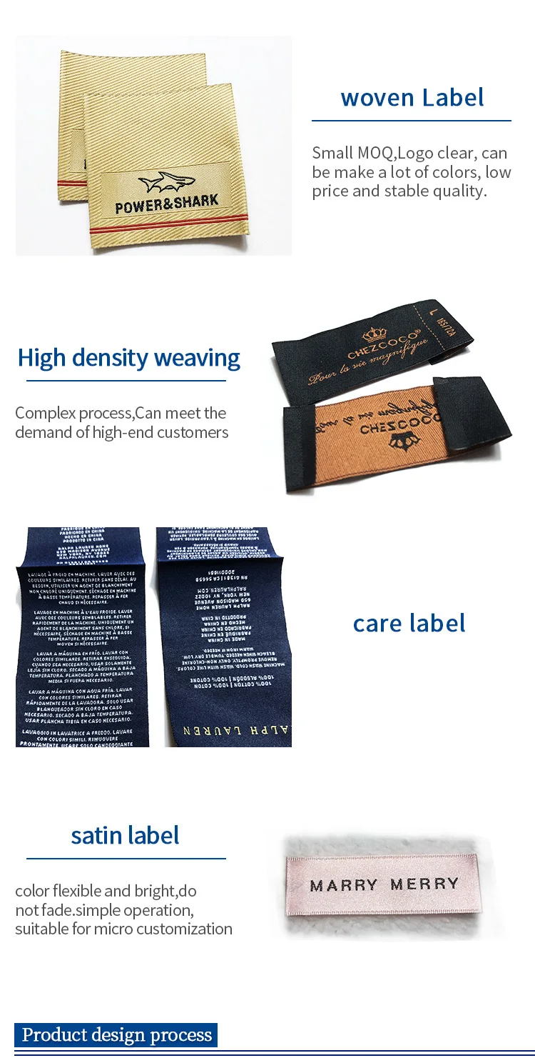 Factory Price Custom Woven Brand Name Clothes Labels Fabric Label For ...