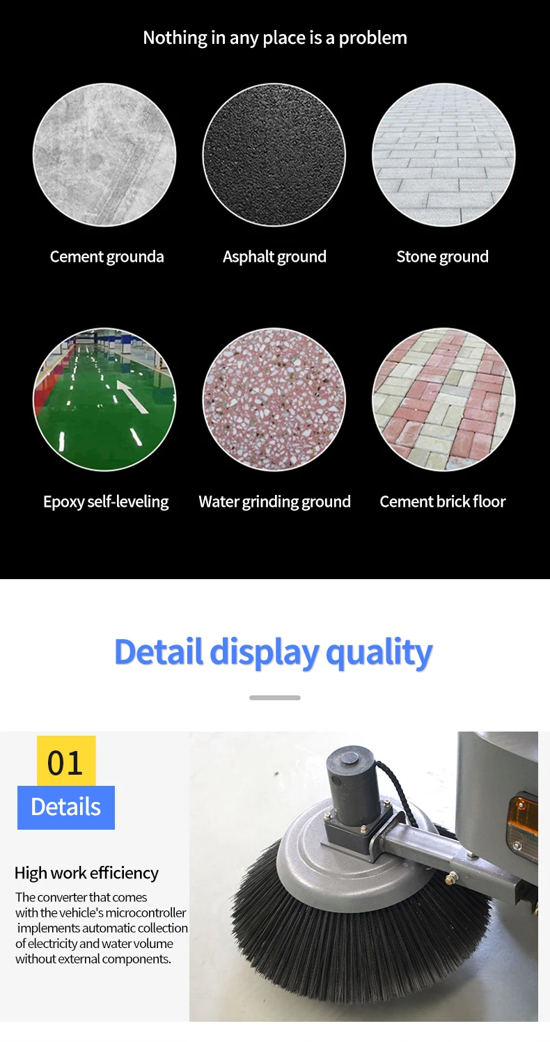 Garbage Sweeper Truck 4 Wheel Steering Cleaning Machine Closed Powered ...