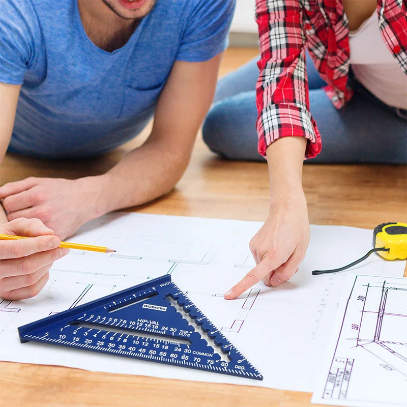 Triangle Ruler Aluminum Alloy Angle Ruler Speed Metric Square Measuring ...