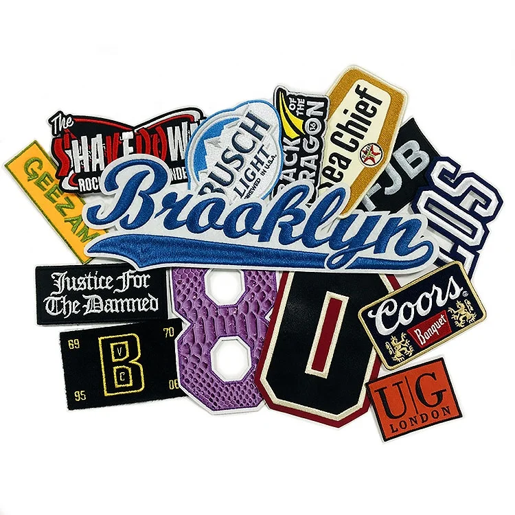 Custom Brand logo Clothing Cap Patch Iron on Letter Patches Embroidery ...