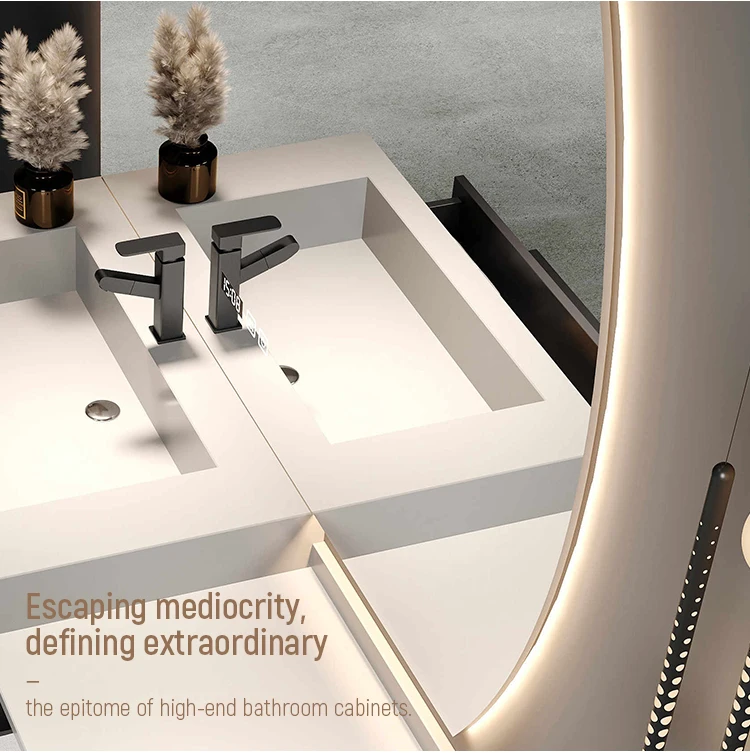 Half Moon Wooden Panel Bathroom Vanity Cabinet Furniture With Single ...