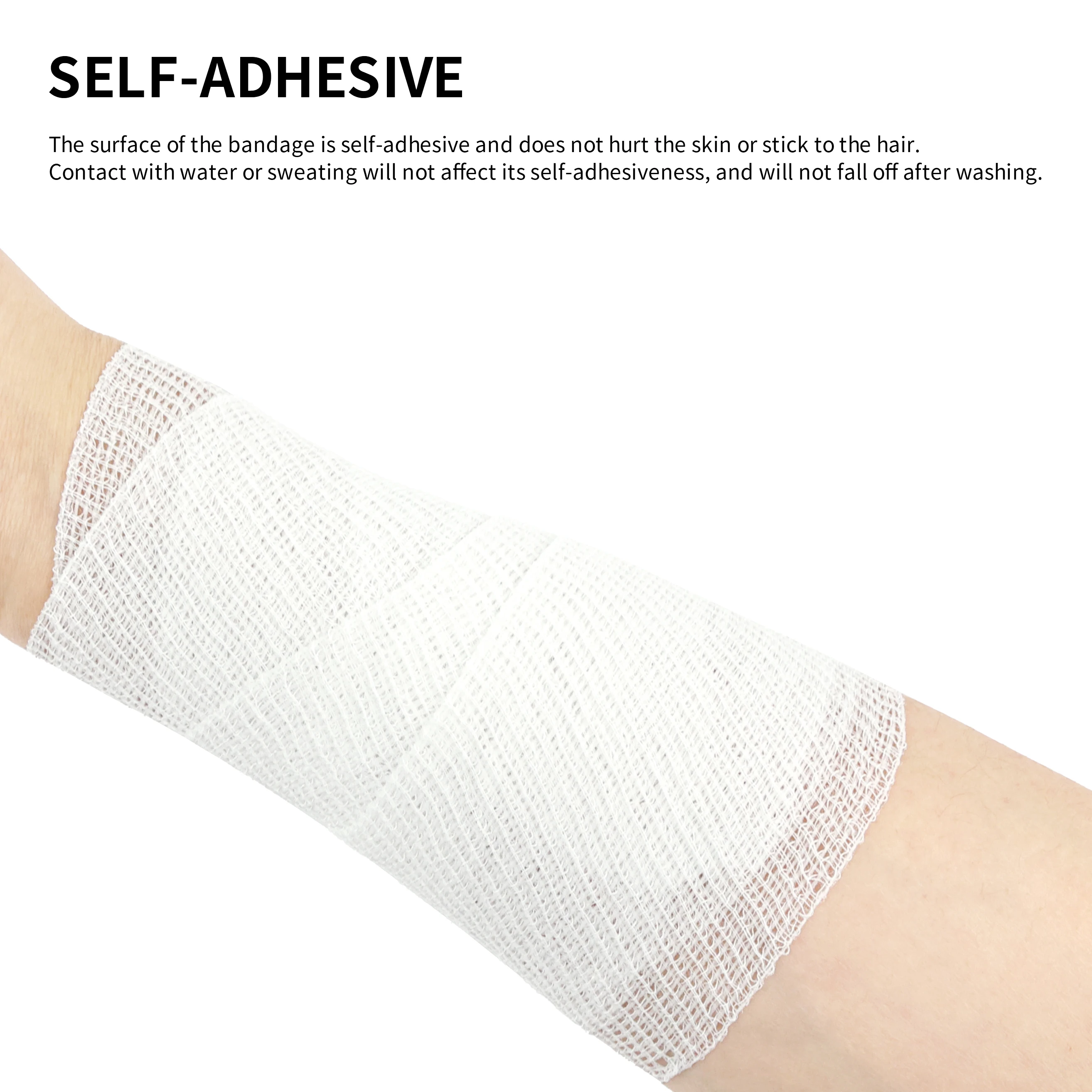 Elastic Gauze Bandage Bleach First Aid Single Roll Pack PBT Bandage ...